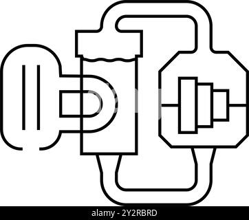 pressurized water reactor nuclear energy line icon vector. pressurized ...