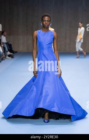 Model Agel Akol walks on the runway during the Dolce Gabbana Ready to ...