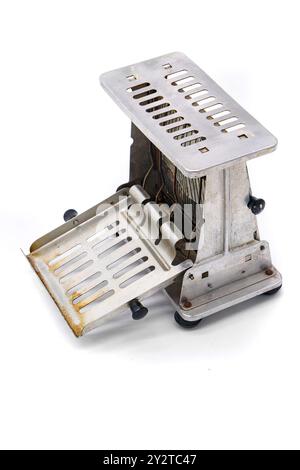 vintage folding electric bread toaster side loading isolated on white ...