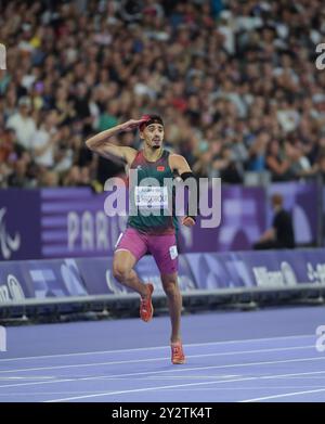 Aymane El Haddaoui of Morocco competing in the men’s 400m T47 at the ...