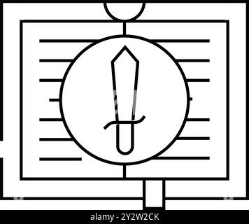 action adventure literature line icon vector. action adventure ...