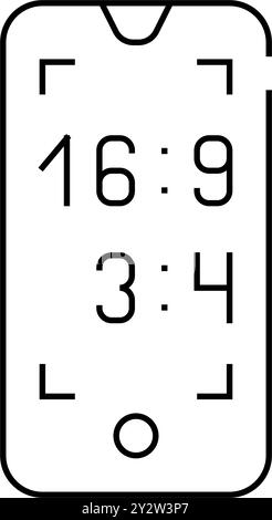 choosing an aspect ratio line icon vector. choosing an aspect ratio ...