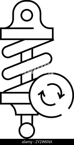 replacing shock absorber line icon vector. replacing shock absorber ...