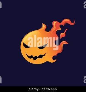 red evil devil comet smile icon. fireball smiley Face . Isolated ...