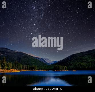 Astrophotography Starry Night Over Monarch Lake in the Colorado Rocky ...