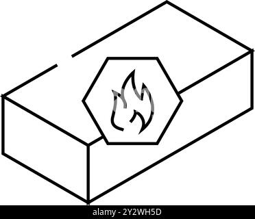 refractory brick line icon vector. refractory brick sign. isolated ...