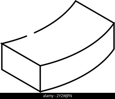 curved brick line icon vector. curved brick sign. isolated contour ...