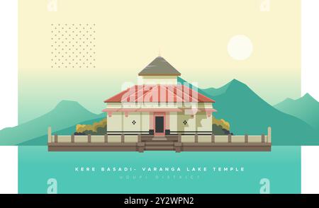 Kere Basadi- Varanga Lake Jain Temple - Stock Illustration as EPS 10 ...