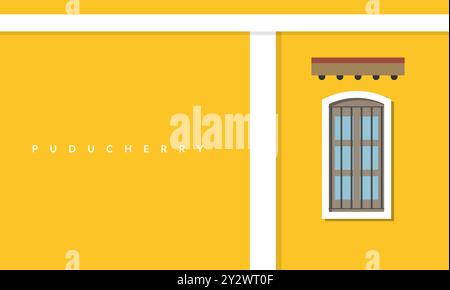 Puducherry - Bright yellow coloured building on roads in White Town ...