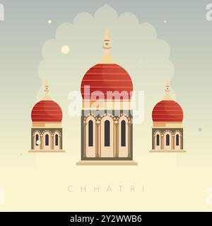 Chhatri - Semi-open, Elevated, Dome-Shaped Pavilions Elements as EPS 10 ...