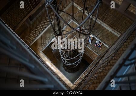 Interior stairs in Astronomical Clock Tower, Prague Stock Photo - Alamy