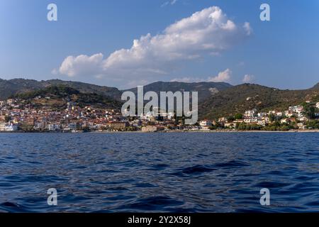Mitilini, Lesbos Greek island, photographed from a speed boat Stock ...