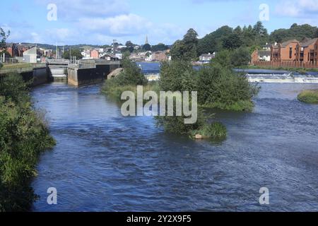 Exeter quay/flood relief channel, Devon, England, UK Stock Photo - Alamy
