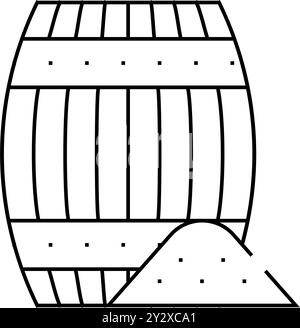 gunpowder powder barrel line icon vector. gunpowder powder barrel sign ...