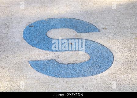colorful alphabet letters on pavement at children's school park Stock ...