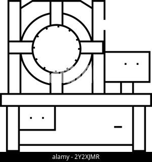 industrial crimping machine line icon vector. industrial crimping ...