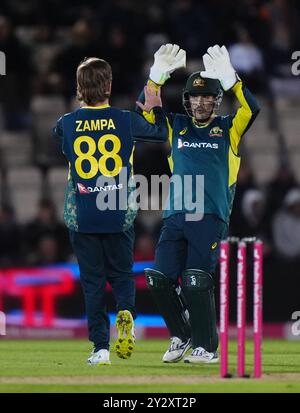 Australia's Josh Inglis celebrates after scoring century during the ICC ...