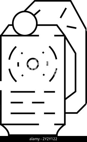 flashbang grenade line icon vector. flashbang grenade sign. isolated ...