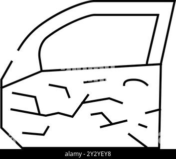 car door damaged paint line icon vector. car door damaged paint sign ...