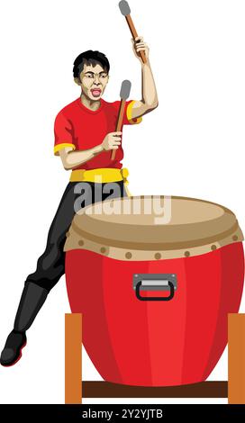chinese drum instrument Stock Vector Image & Art - Alamy