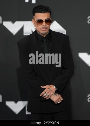 Rauw Alejandro arrives at the MTV Video Music Awards on Wednesday, Sept ...