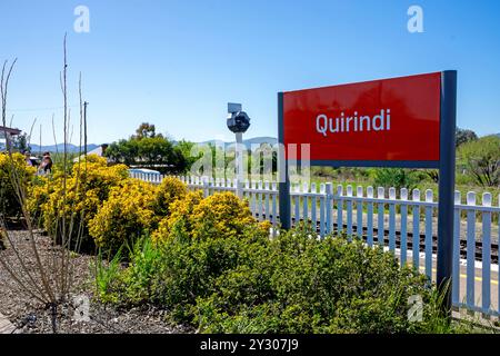 Quirindi New Siuth Wales Australia railway platform sign Stock Photo ...