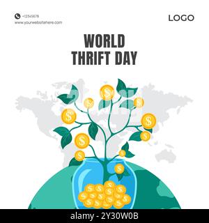 Thrift Day Social Media Background Flat Cartoon Hand Drawn Templates ...