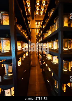 Torodo Hall, the Hall of Lanterns, in Okunoin, Wakayama, Japan Stock ...