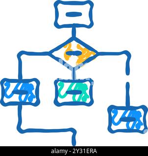 program hierarchy artificial intelligence icon doodle illustration ...