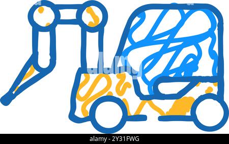 rotary hammer on wheels icon color illustration Stock Vector Image ...
