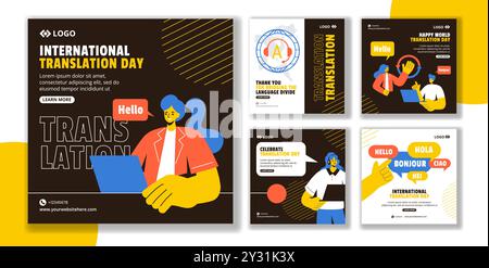 Translation Language Day Social Media Illustration Flat Cartoon Hand ...