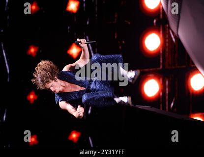 Benson Boone performs on stage at the MTV Europe Music Awards 2024 at ...