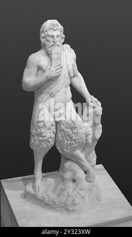Pan, Greek god of shepherds and flocks, mountain wilds, sculpture 