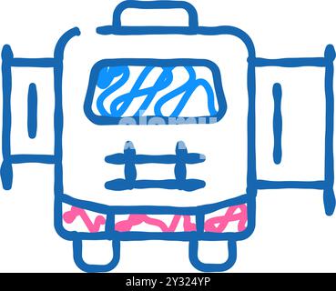 mobile house with pull-out module line icon vector. mobile house with ...