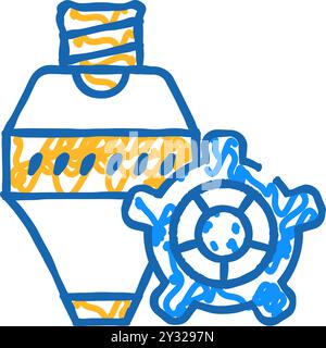 consumables, print head and gear color icon vector. consumables, print ...