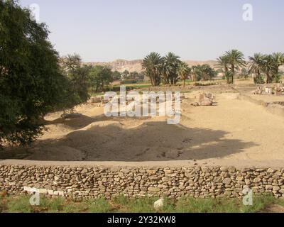 The peristyle court of Amenhotep III (18th dynasty) with papyrus bundle ...