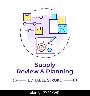 Demand review and planning multi color concept icon Stock Vector Image ...
