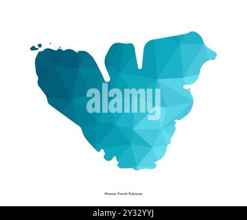 Map of Moorea. Low poly illustration of the island. Geometric design ...