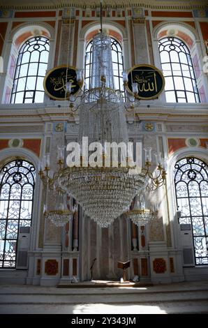 Interior view of Ortakoy Mosque or Buyuk Mecidiye Mosque in Istanbul ...