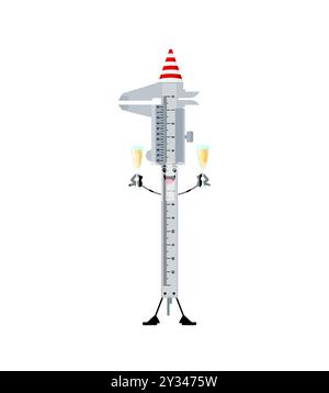 Cartoon funny Vernier caliper diy, building and repair tool character ...