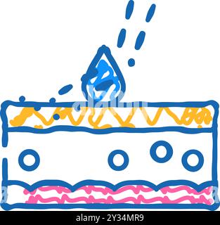 dermatitis problem doodle icon hand drawn illustration Stock Vector ...