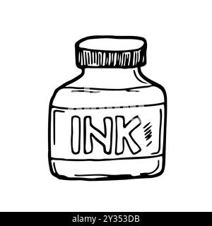 Doodle cartoon Ink bottle. Vector sketch ink Stock Vector Image & Art ...