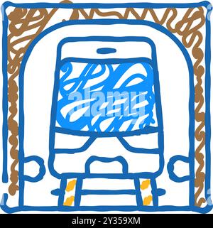 underground metro train icon doodle illustration Stock Vector Image ...