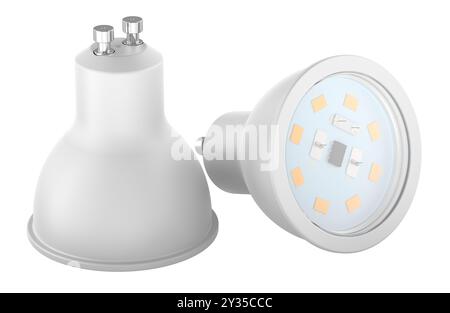 GU10 LED Bi-pin Light Bulb with Twist Lock Base, 3D rendering isolated ...