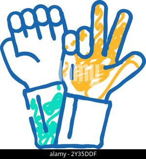 underwater sign language icon color illustration Stock Vector Image ...