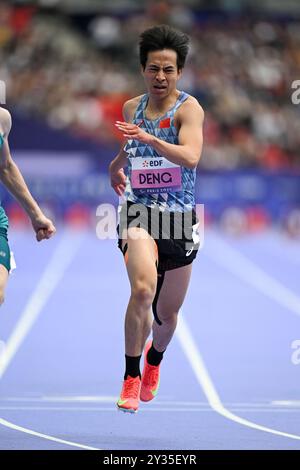 Peicheng Deng of China competing in the men’s T36 final at the Paris ...