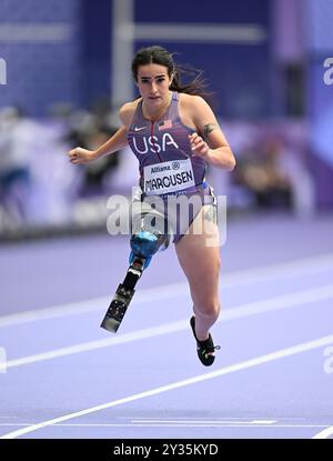 Lindi Marcusen of the USA competing in the women’s T63 round 1heat 2 at ...