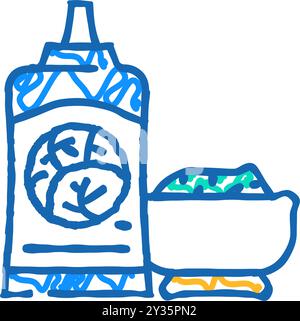 salad sauce cabbage color icon vector illustration Stock Vector Image ...