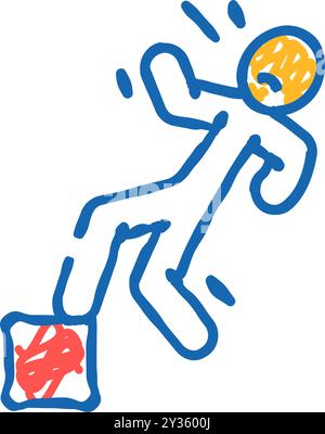 fall ladder accident icon doodle illustration Stock Vector Image & Art ...
