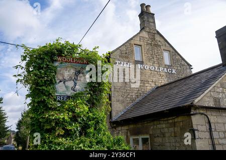 The Woolpack pub in Slad, Gloucestershire, England, UK, a small ...